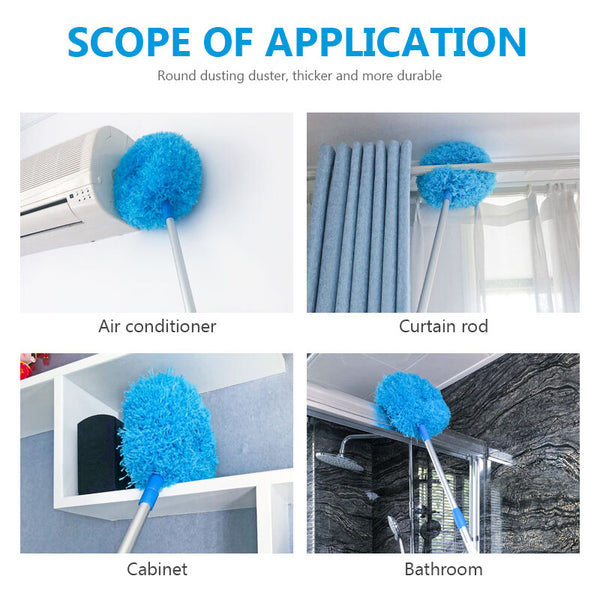 Ceiling Fan Duster w/ Extendable Pole Absorb Dust Telescopic Rod Washa ...