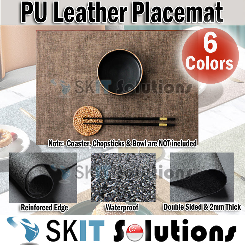 PU Leather Placemat Tablemat Place Mat Placement Waterproof Non-Slip W ...
