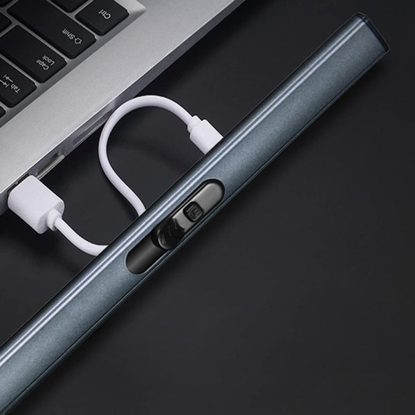 USB Rechargeable Electronic Rod Single Arc Lighter Windproof Flameless ...