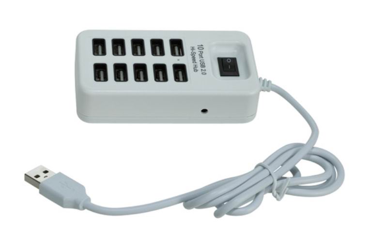 10 Port USB Hub 2.0 Hi-Speed Hard Disk with Switch 1 Meter Metre Compu ...