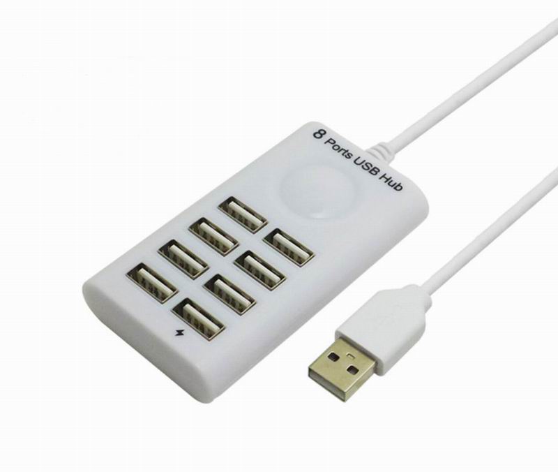 8 Port USB Hub 2.0 Hi-Speed Hard Disk with Switch 1 Meter Metre Comput ...