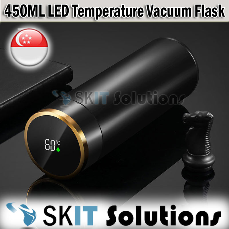 450ml LED Temperature Display Vacuum Flasks Thermos Hot Water Coffee T ...