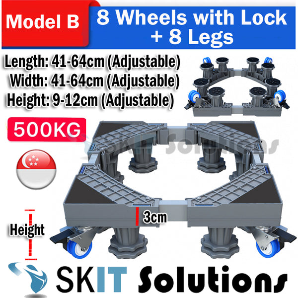 Extendable Movable Base Bracket Stand Trolley Roller Wheels for Heavy ...